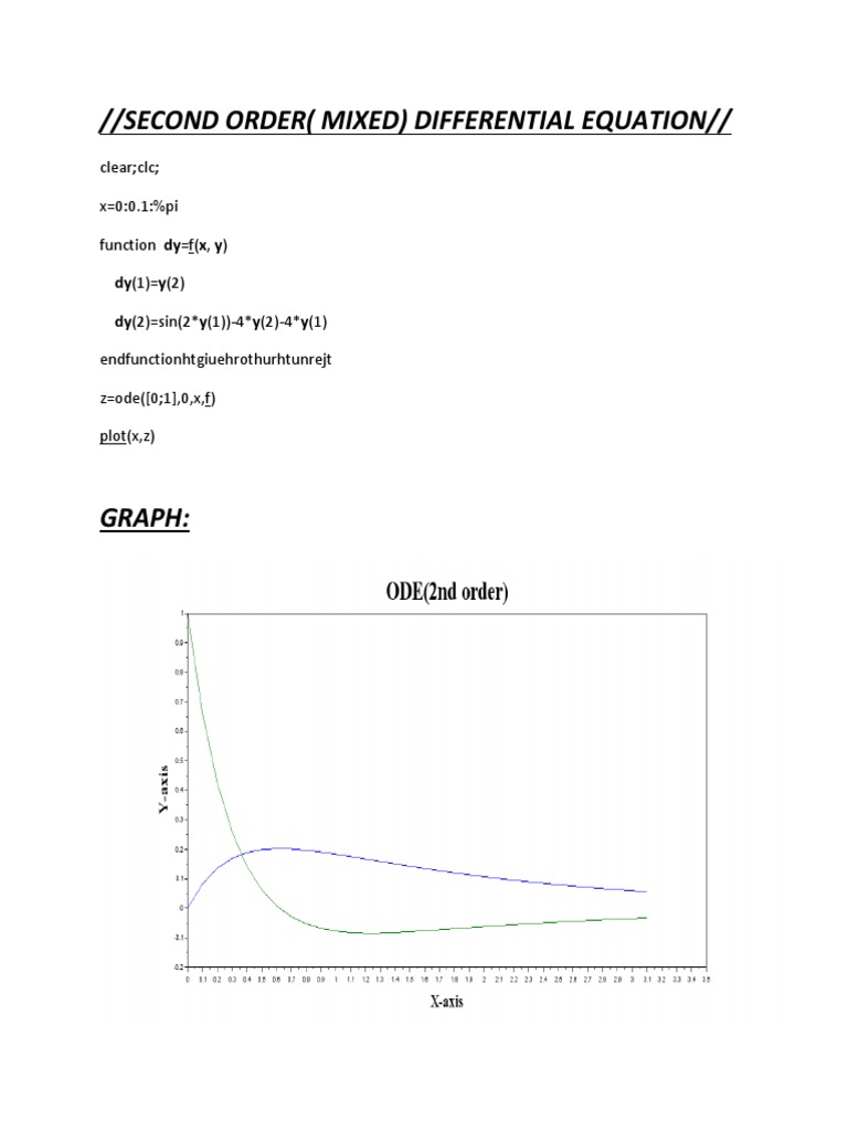 Solving 2nd Order Mixed Diff Eqn using ODE Solver | PDF