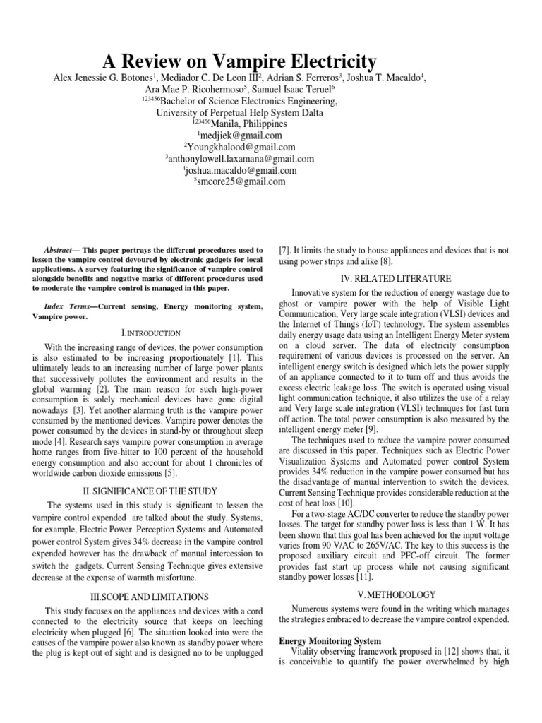 Vampire Electricity | PDF | Electric Power | Automation