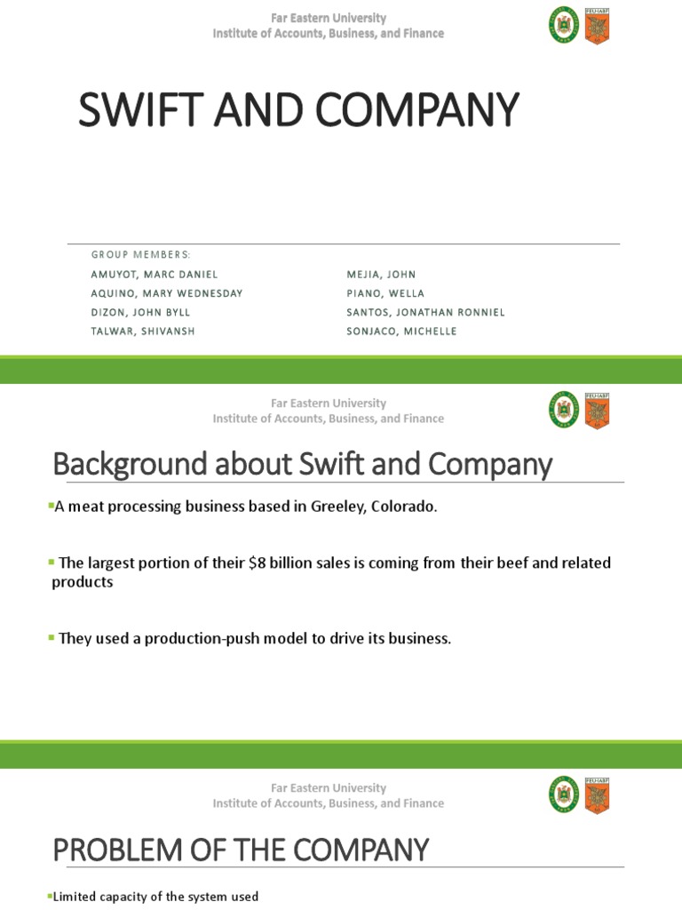 Swift and Company Presentation | PDF | Business | Economies