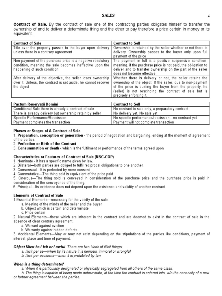 Sales Reviewer | PDF | Legal Concepts | Law And Economics