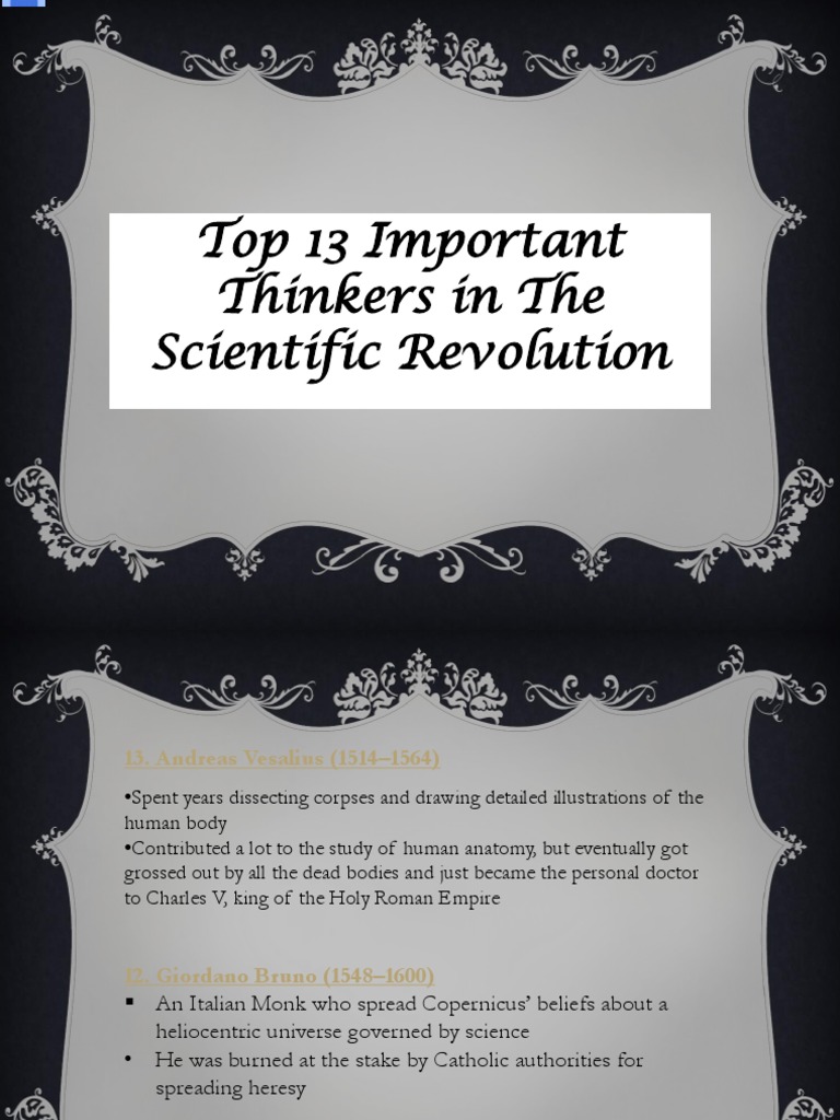 Top 13 Important Thinkers in The Scientific Revolution | PDF ...