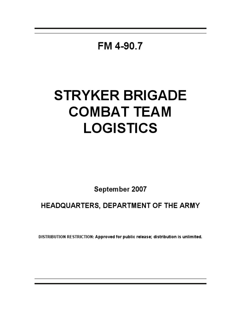 Stryker Brigade Combat Team Logistics PDF | PDF | Battalion | Logistics