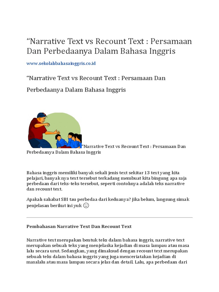 Narrative Text Vs Recount Text | PDF