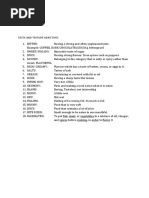 Sensory Word Bank for Food Evaluation | PDF | Taste | Food And Drink