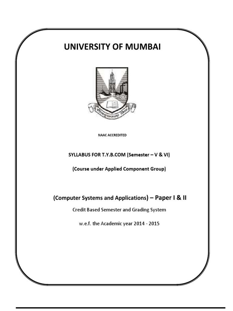 University of Mumbai: (Computer Systems and Applications | PDF ...