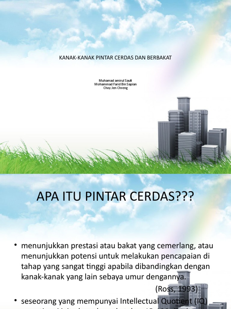 Kanak-Kanak Pintar Cerdas Dan Berbakat | PDF
