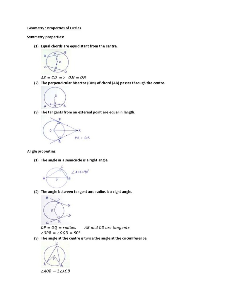 Properties of Circles | PDF