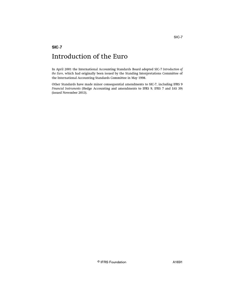 Introduction of The Euro: The Euro, Which Had Originally Been Issued by ...