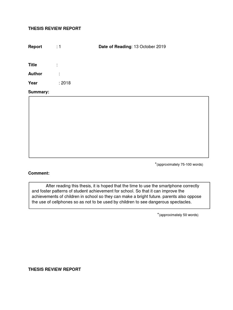 THESIS REVIEW REPORT - M. Hasbi Ghozali Nizamuddin 3B Keperawatan | PDF ...