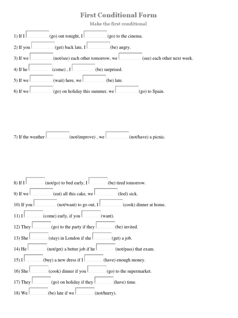 Conditional Exercises | PDF