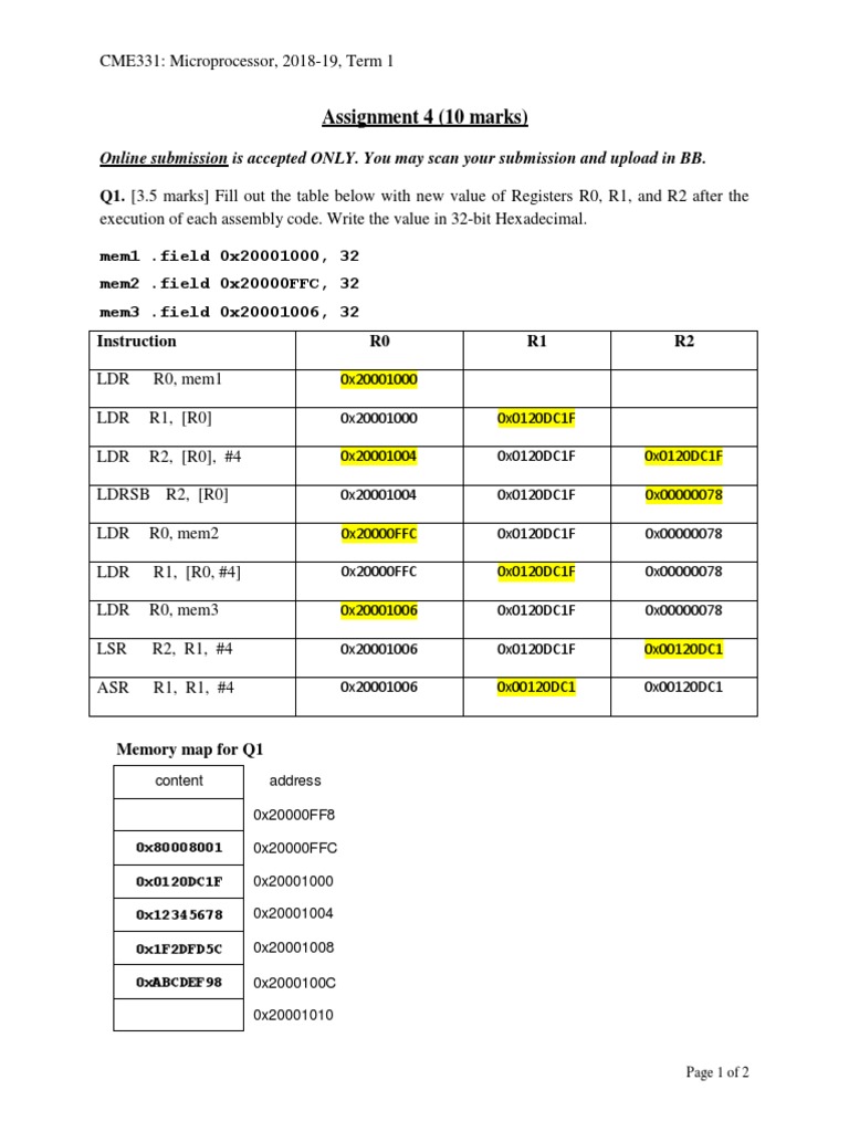 Microprocessor Assignment 4 | PDF | Computer Architecture | Electronics