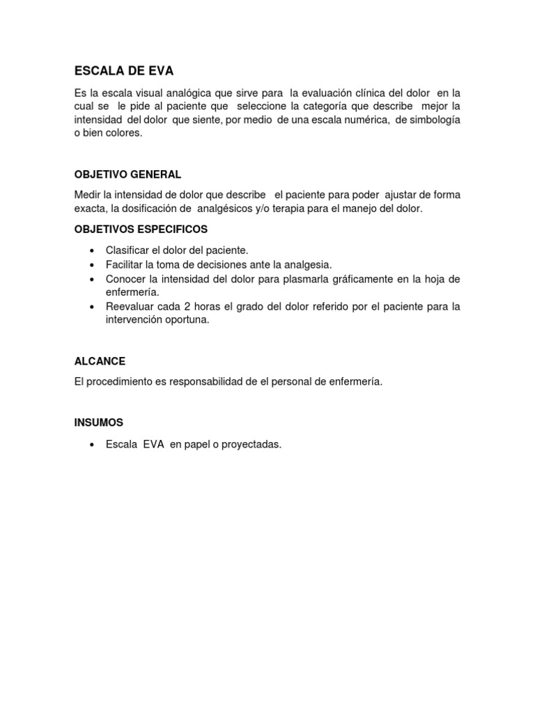 Escala de Eva | PDF