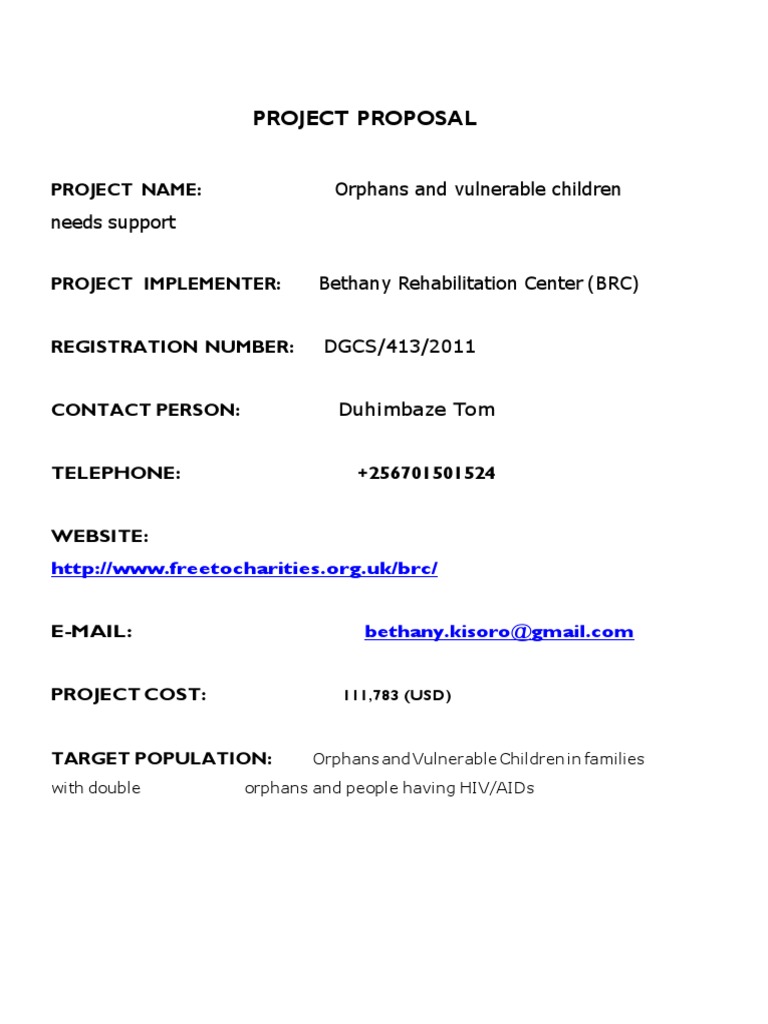 Project Proposal | PDF | Uganda | Child Poverty