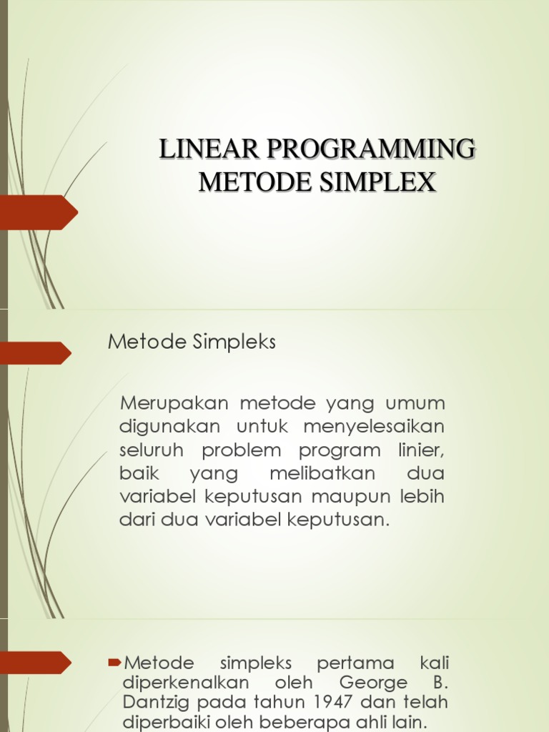 Linear Programming Simplex | PDF