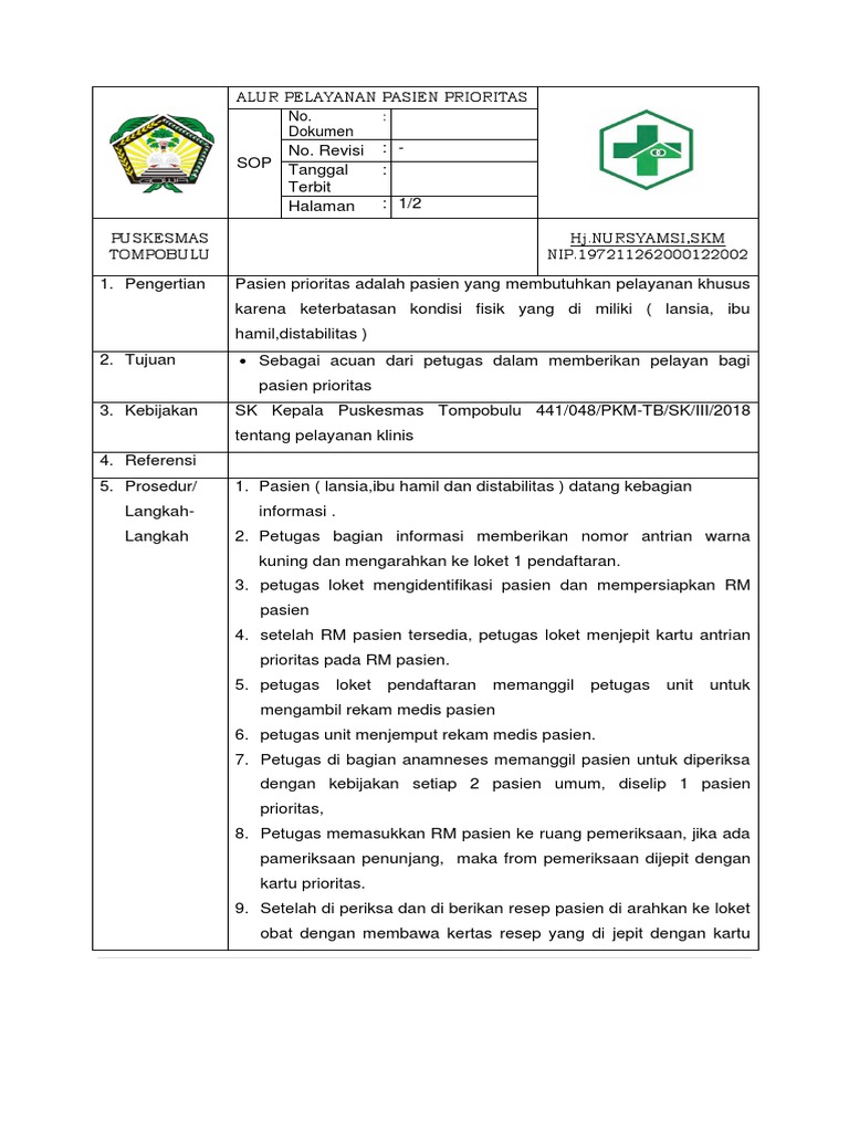 Sop Prioritas Pelayanan | PDF