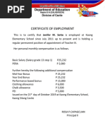 Certificate of Employment WITH COMPENSATION | PDF