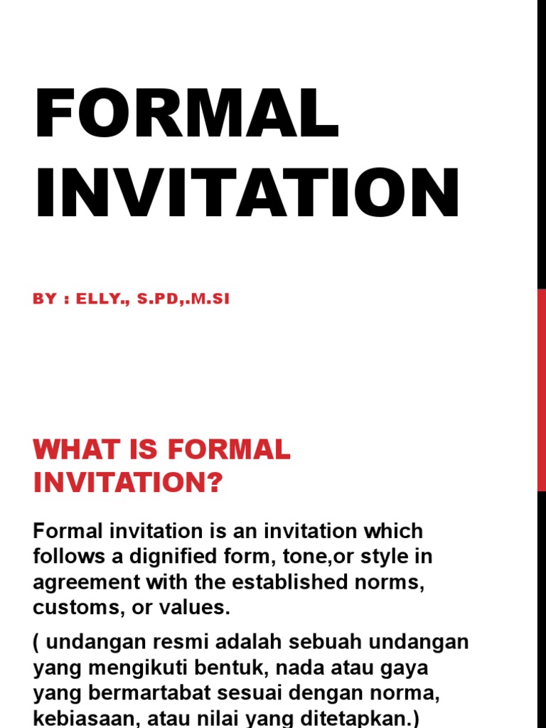 Formal Invitation | PDF