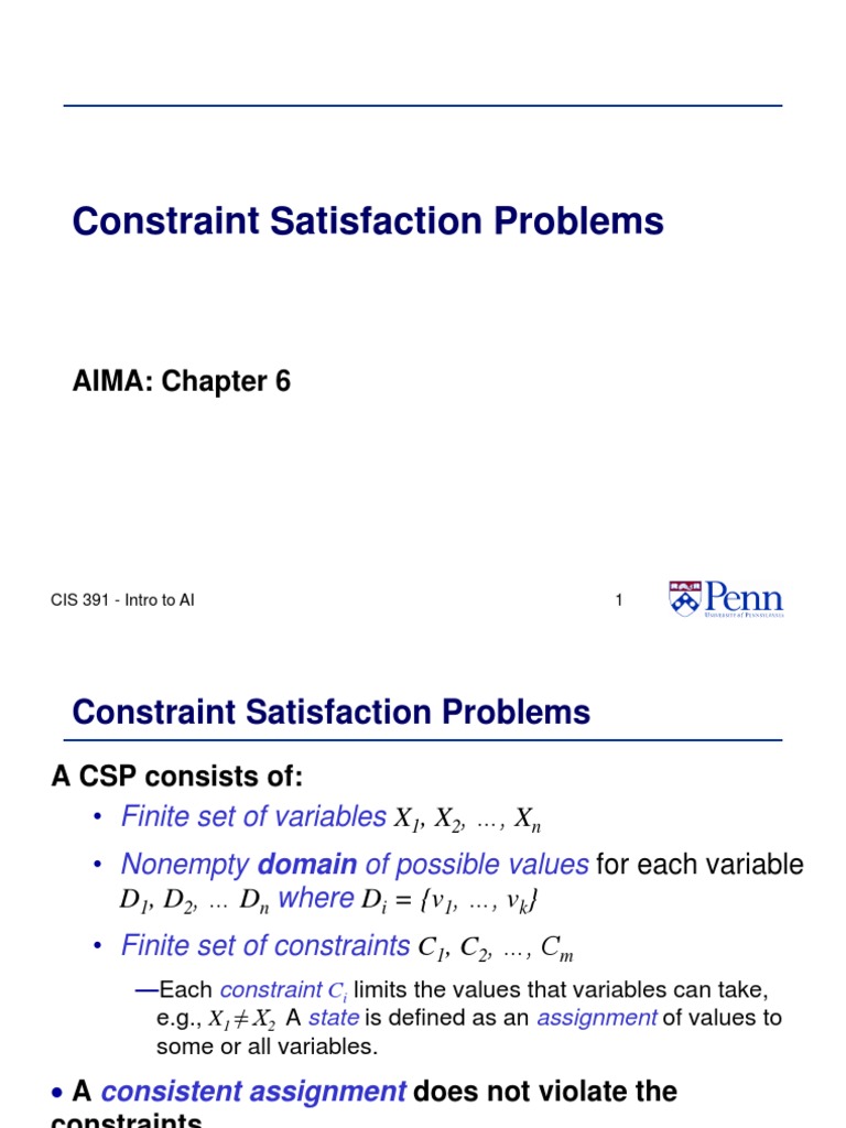 CSP Solving Techniques | PDF | Discrete Mathematics | Areas Of Computer ...