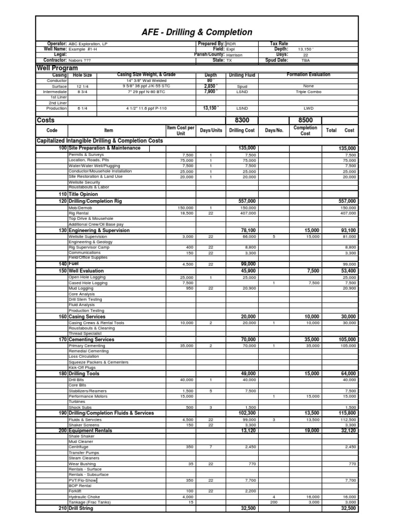 Example 1 H AFE | PDF | Casing (Borehole) | Geotechnical Engineering