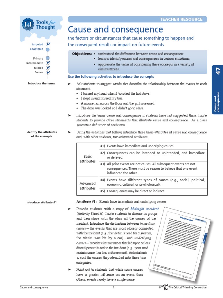 Cause and Consequence PDF | PDF | Reasoning