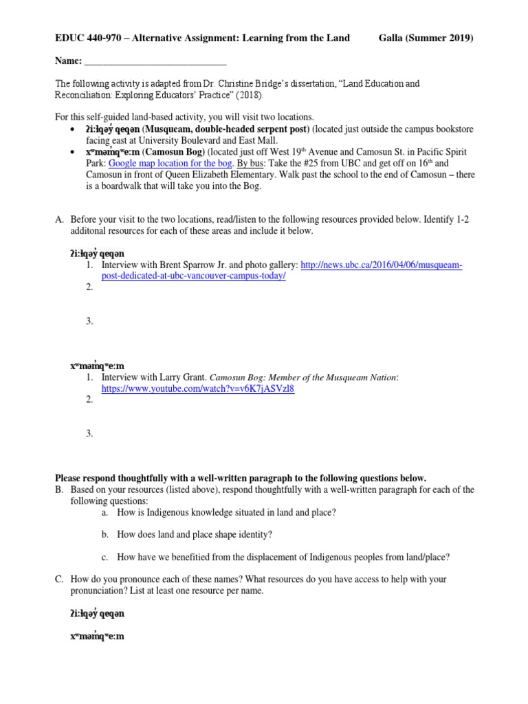 Land BasedLearning | PDF | Pedagogy | Teaching