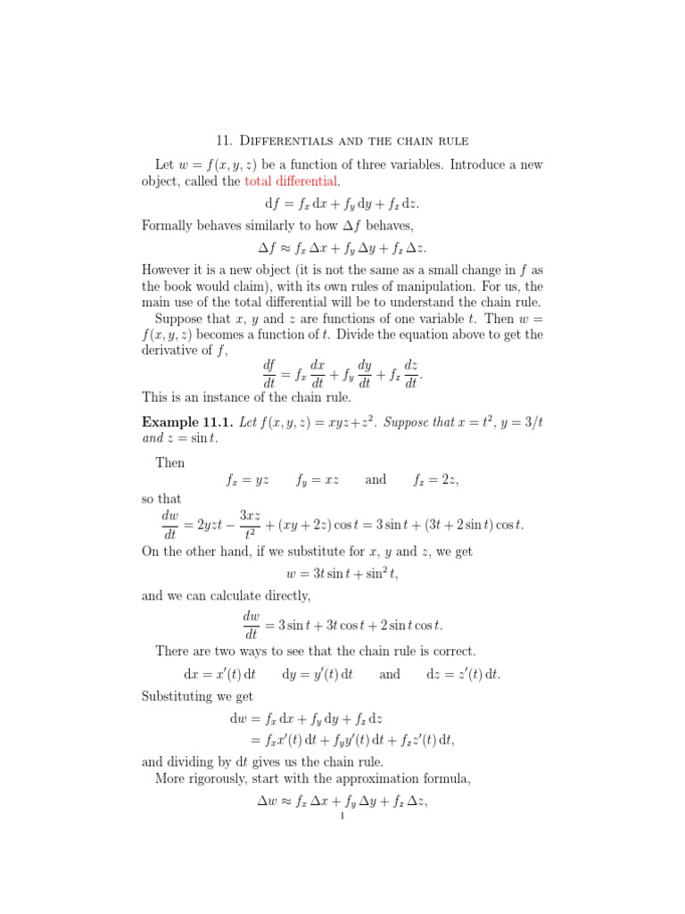 Chain Rule | PDF | Mathematical Relations | Mathematical Analysis