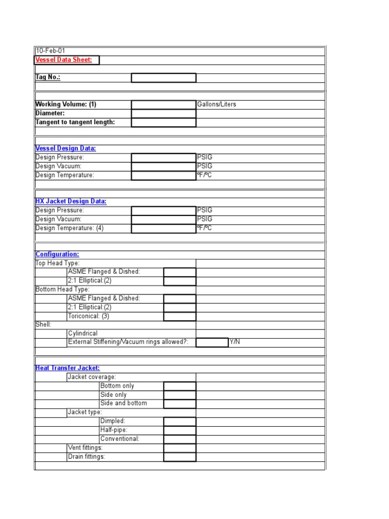 Tank Data Sheet | PDF | Mechanical Engineering | Materials