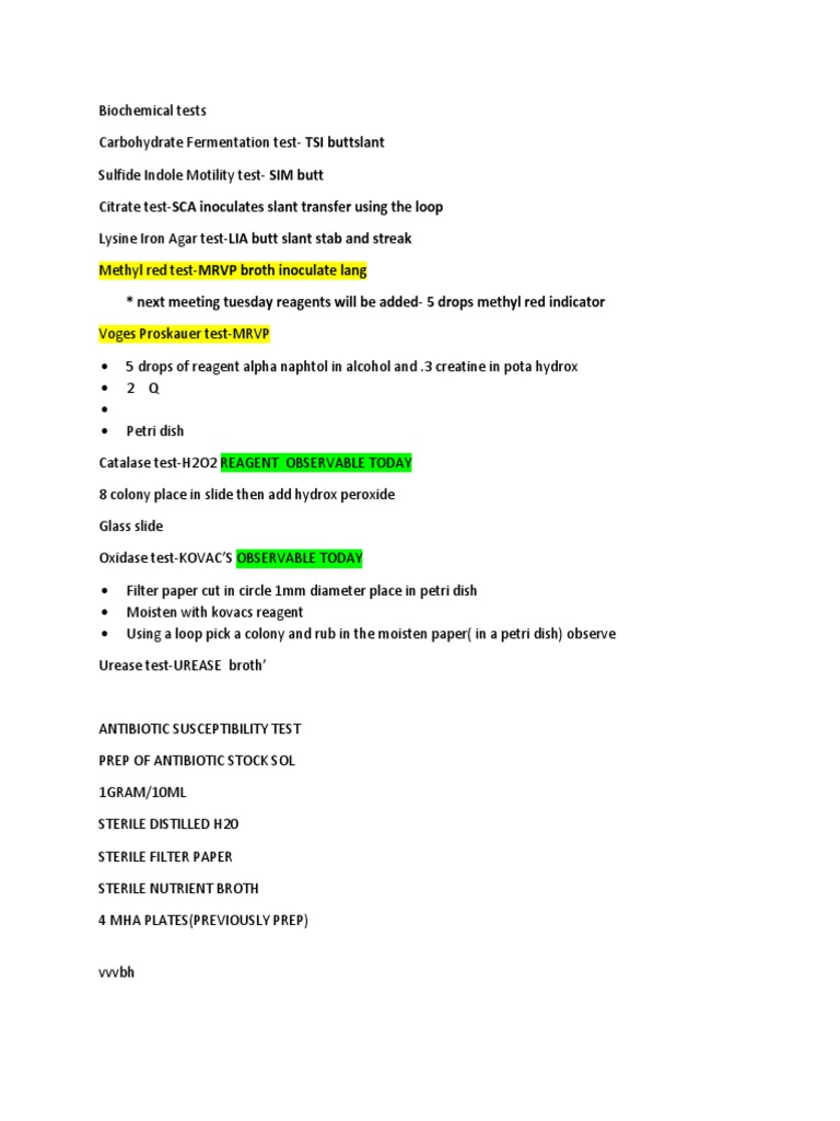 Next Meeting Tuesday Reagents Will Be Added-5 Drops Methyl Red ...