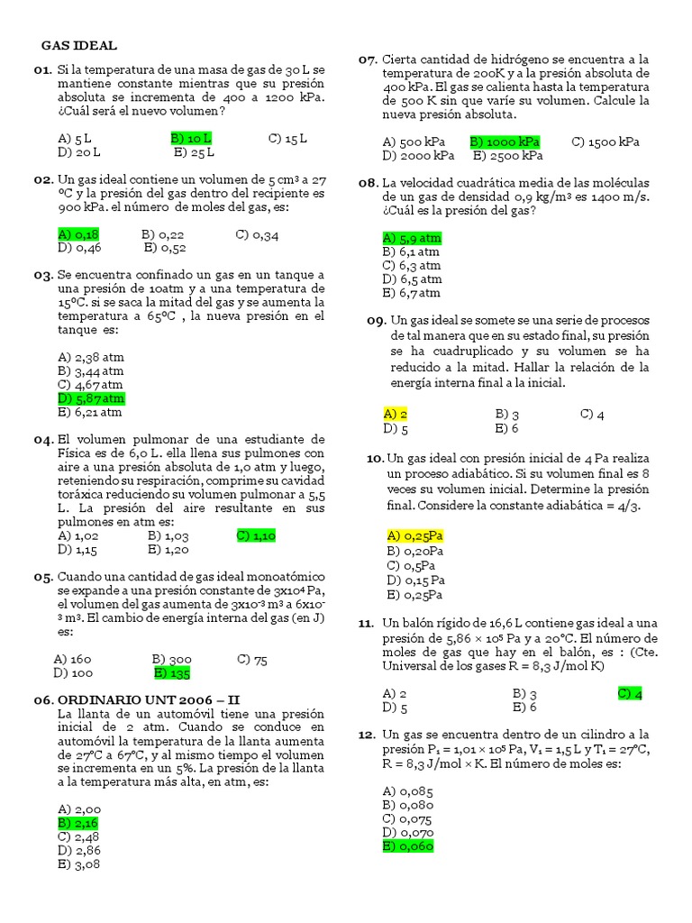 Sesión 21 - Gas Ideal | PDF | Gases | Presión