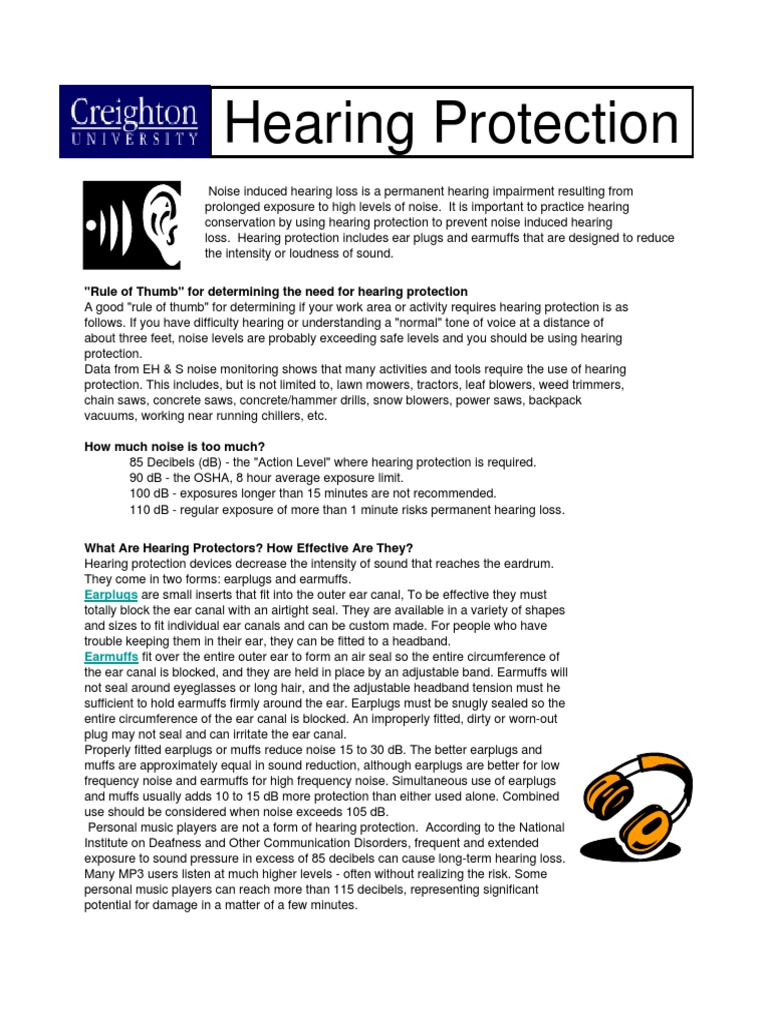 Hearing Protection | PDF | Hearing Loss | Noise