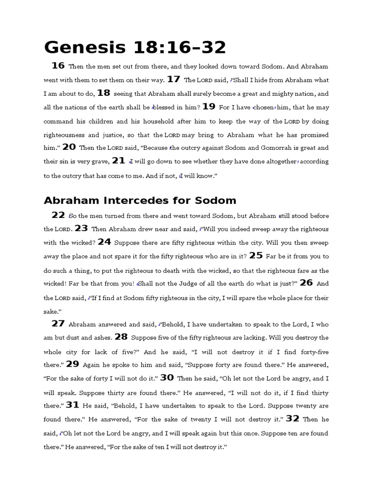 Genesis 18 Holy Bible Pdf Sodom And Gomorrah Abraham