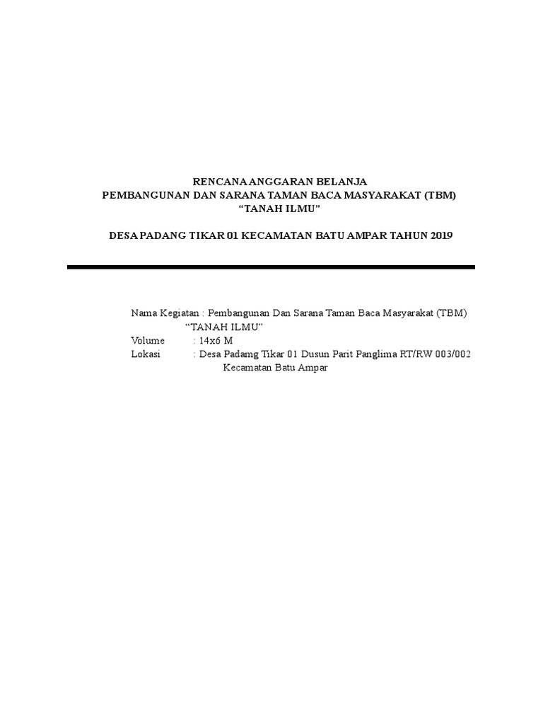 Tabel Proposal | PDF