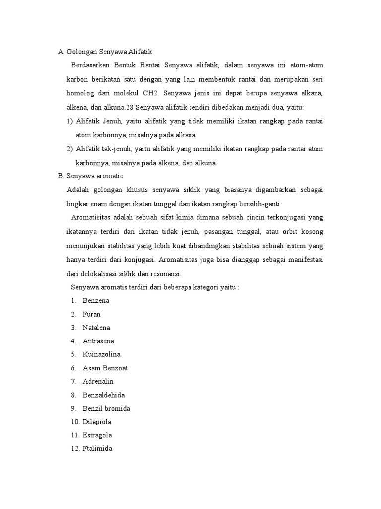 Materi Toksik Golongan Alifatik & Golongan Aromatik | PDF