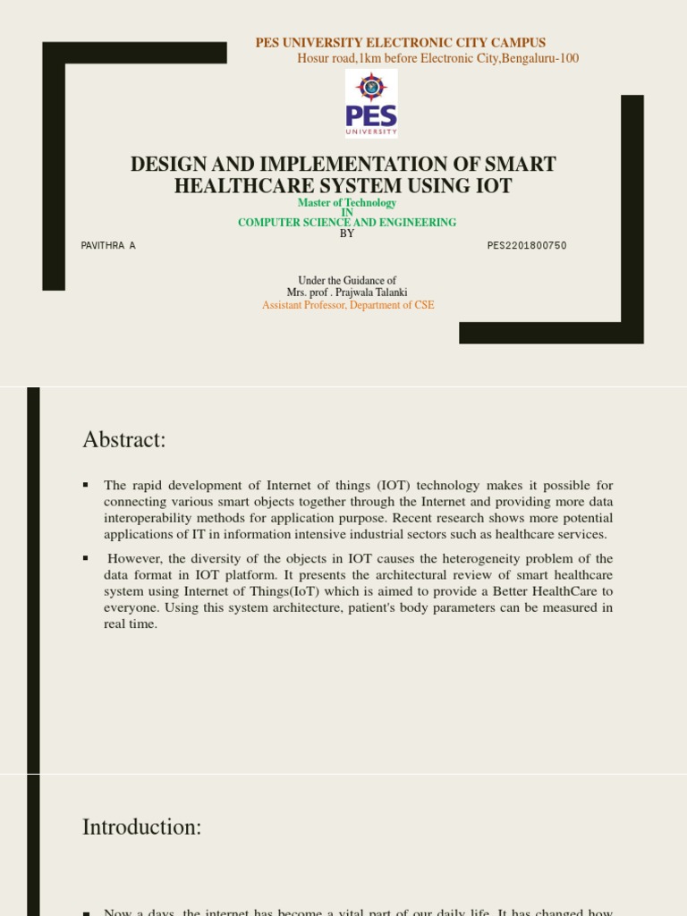 Smart Healthcare System Design Using IoT | PDF | Internet Of Things ...