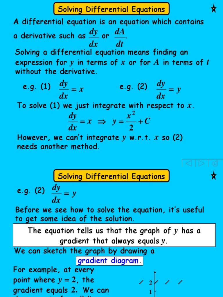 Solving Differential Equations Explained | PDF | Equations ...