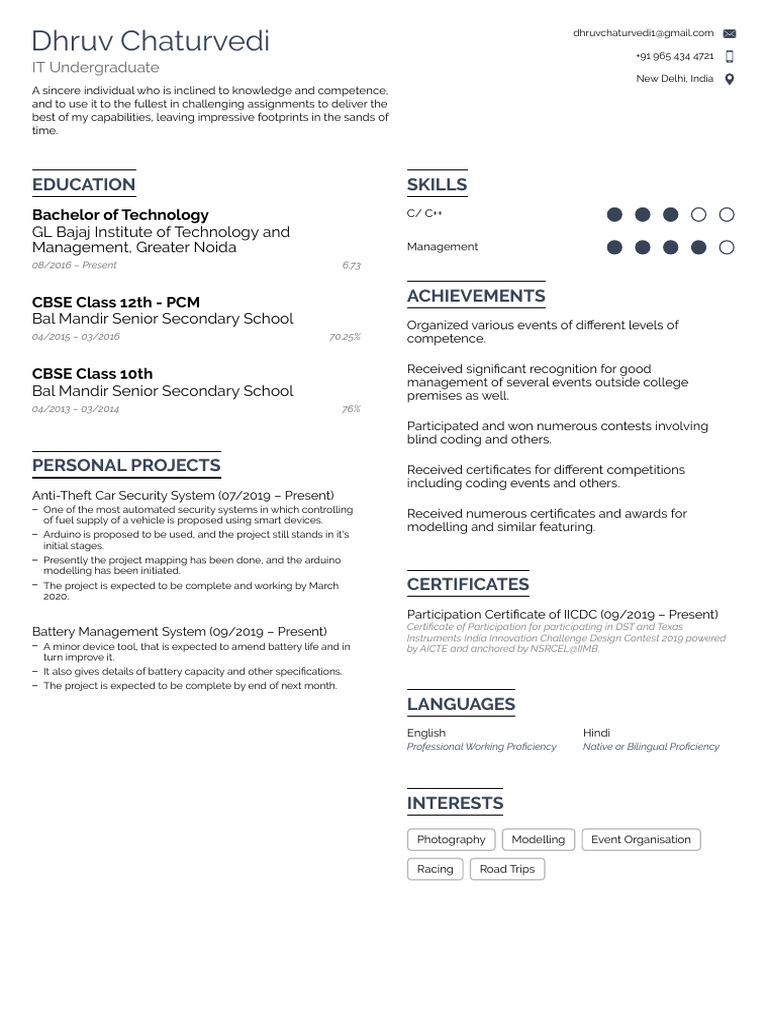 Dhruv's Resume | PDF