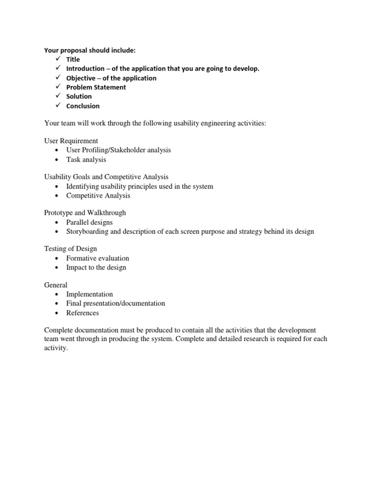 Project Proposal Guidelines | PDF | Usability | Design