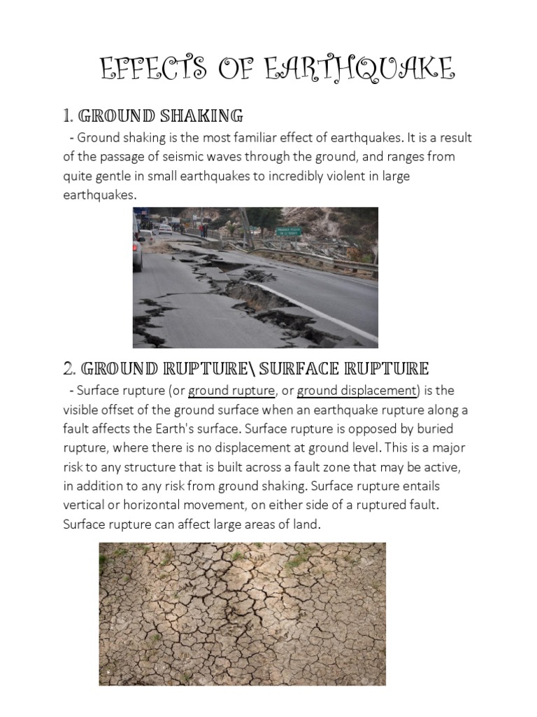 The Devastating Effects of Earthquakes: Ground Shaking, Surface Rupture ...