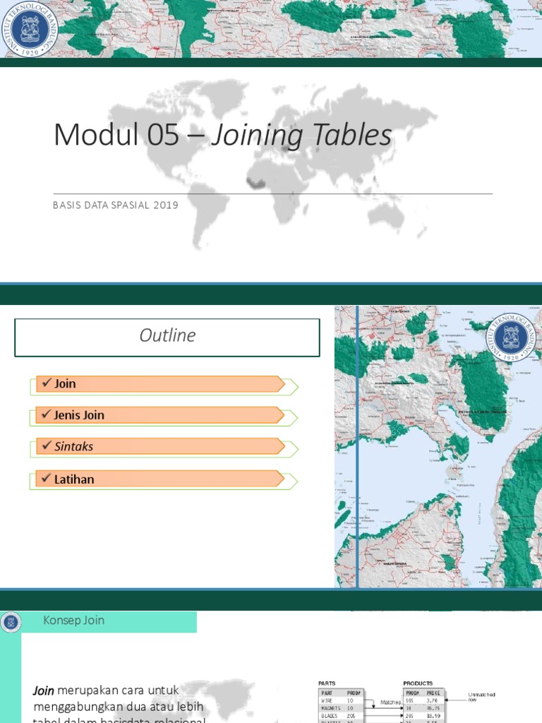Modul 05 - Joining Tables: Basis Data Spasial 2019 | PDF