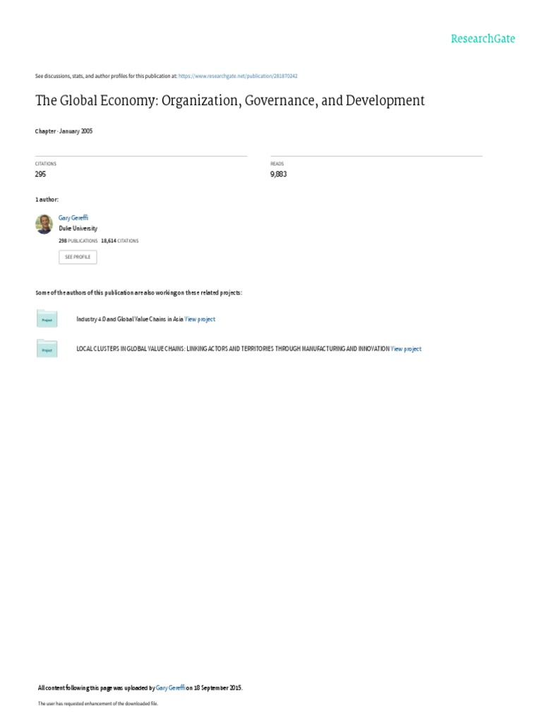 Gereffi GlobalEconomychapterforHandbook 2005 | PDF | Four Asian Tigers ...