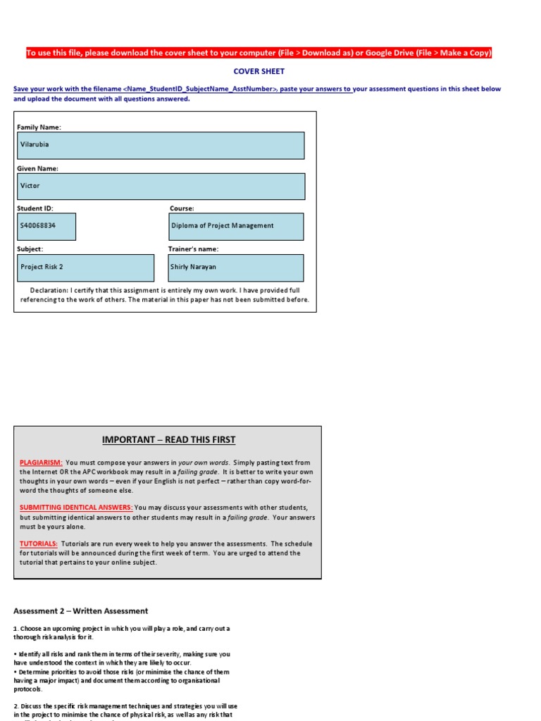 To Use This File, Please Download The Cover Sheet To Your Computer ...