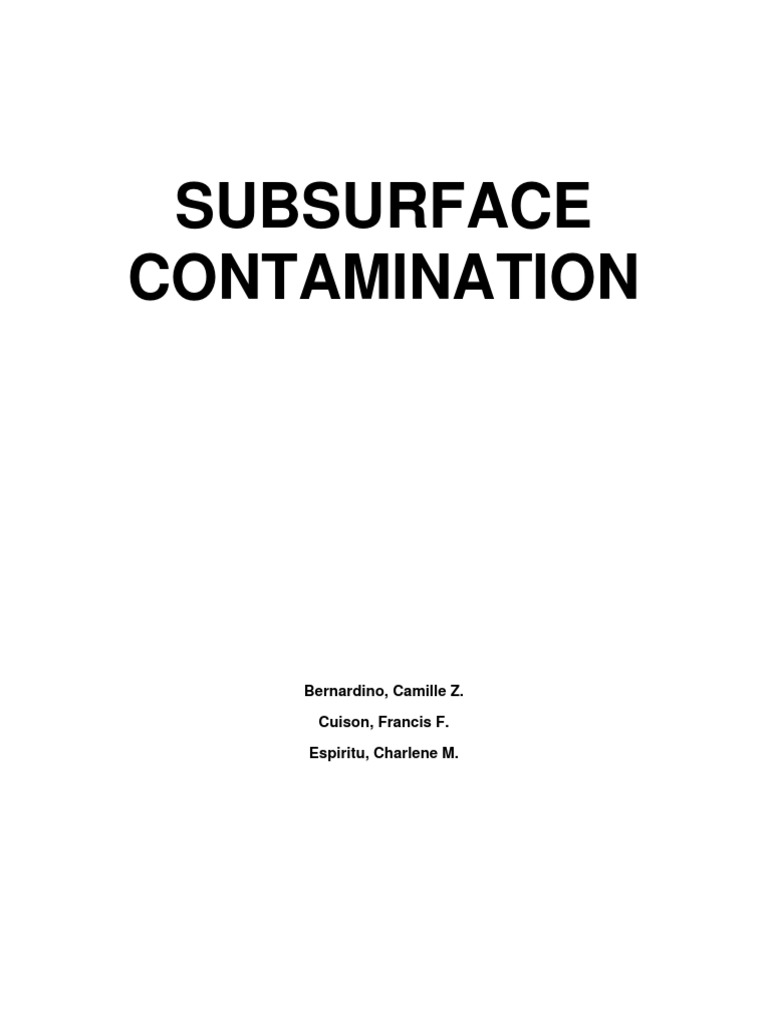 Subsurface Contamination: Bernardino, Camille Z. Cuison, Francis F ...