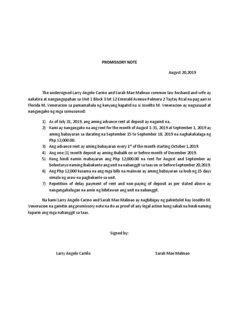 Promissory Note | PDF