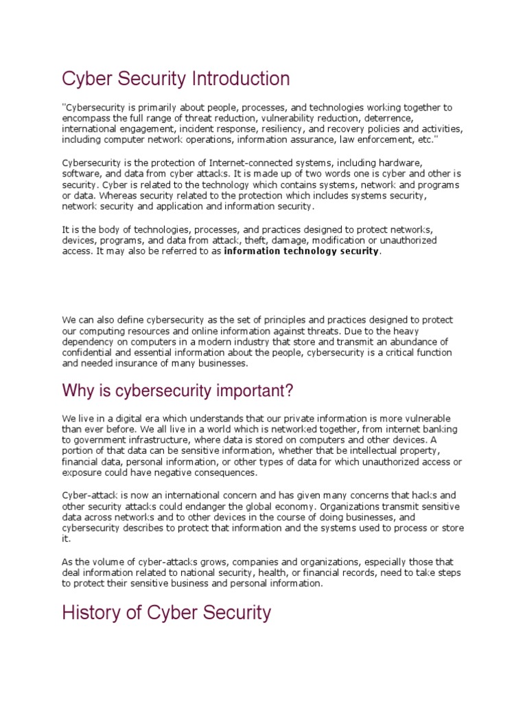 Cyber Security Introduction | PDF | Firewall (Computing) | Computer ...