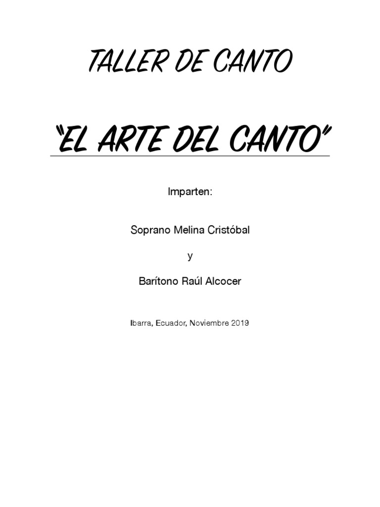El Arte Del Canto | PDF | Ópera | Canto