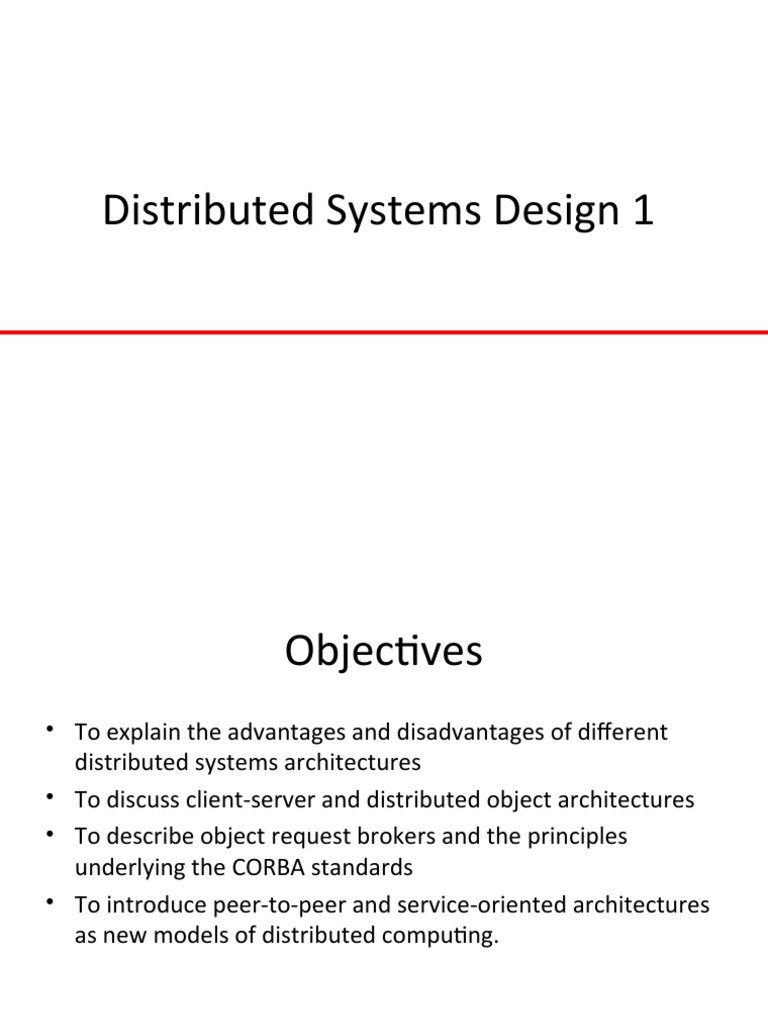 Distributed Systems Design 1 | PDF | Client–Server Model | Distributed Computing