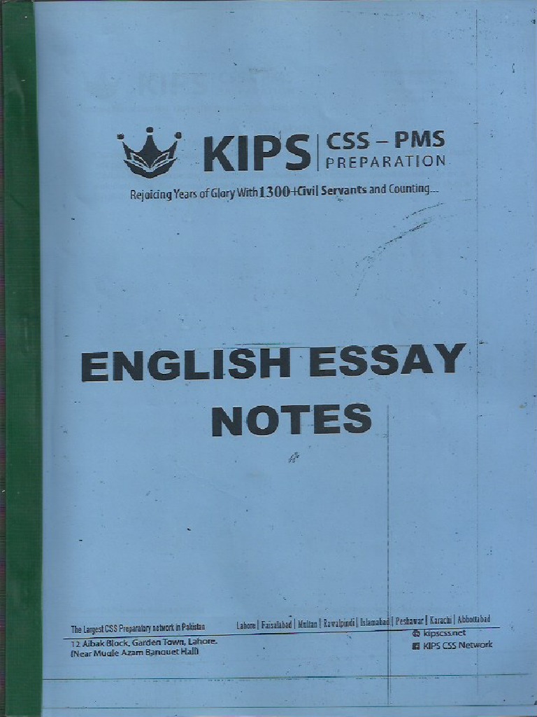 English Essay Notes Kips | PDF