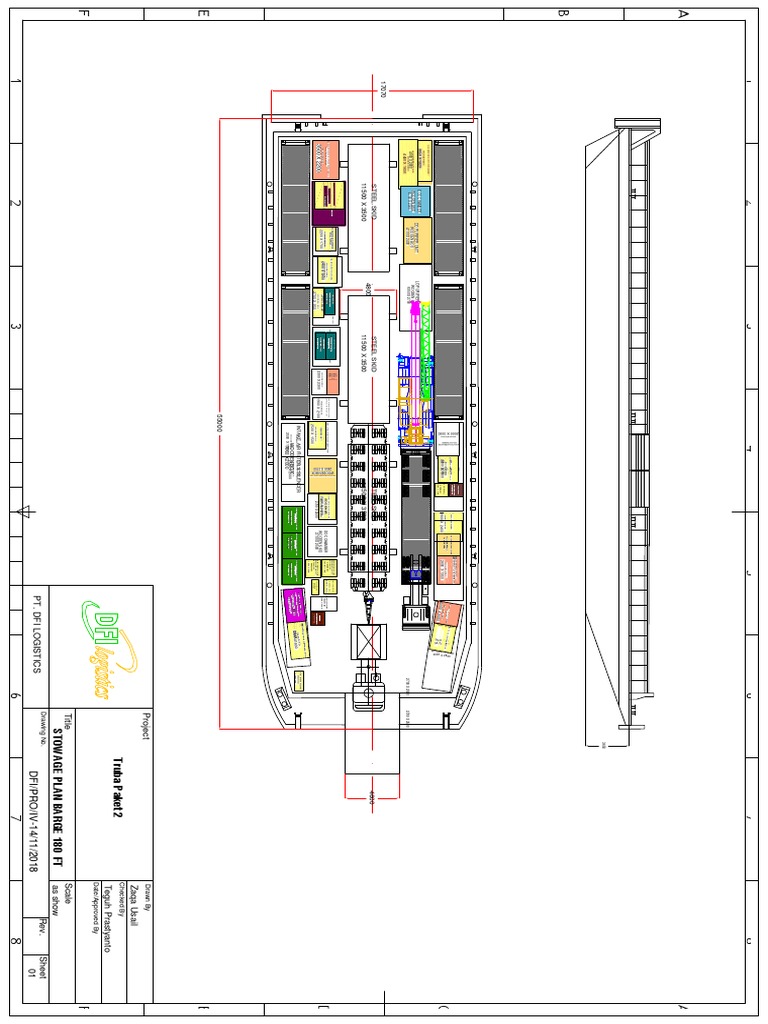 Stowage Plan Barge 180 FT | PDF | Pump | Turbomachinery