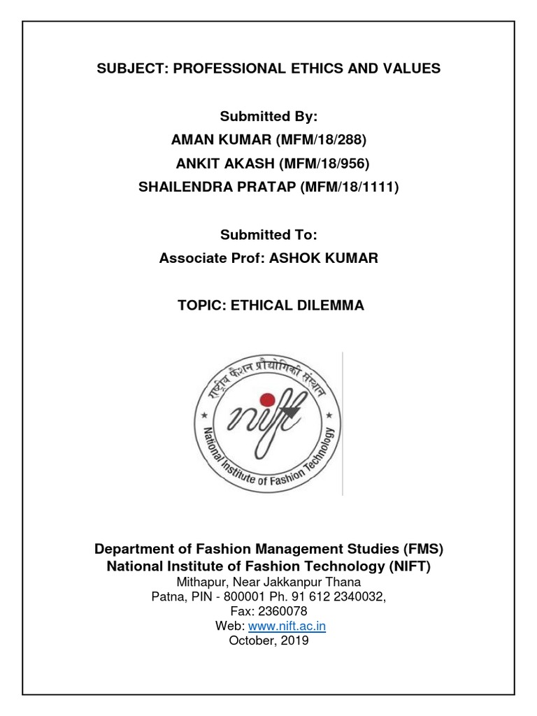 Ethical Dilemma Assignment | PDF | Value (Ethics) | Rights