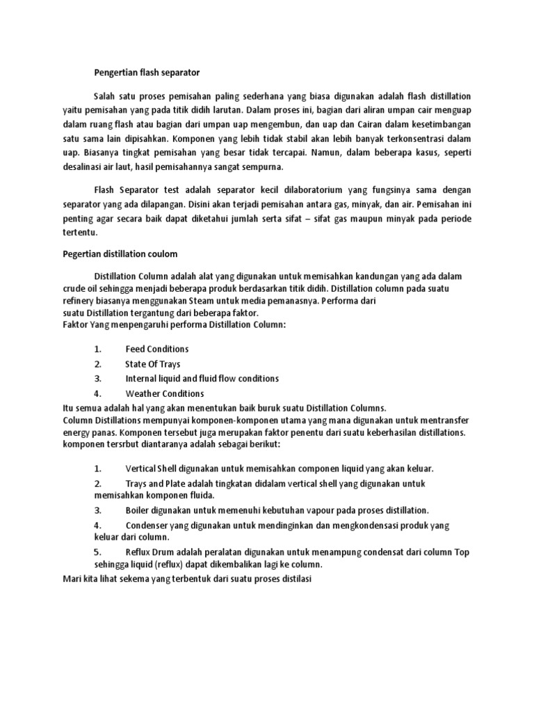 Pengertian Flash Separator | PDF
